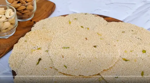 Til Papdi Recipe | How to make Til Papdi at Home | Sesame Papad Recipe ...
