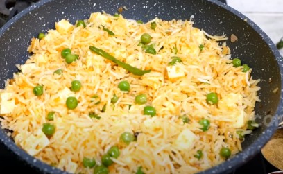Matar Paneer Fried Rice Recipe | How to make Matar Paneer Pulao | Matar ...